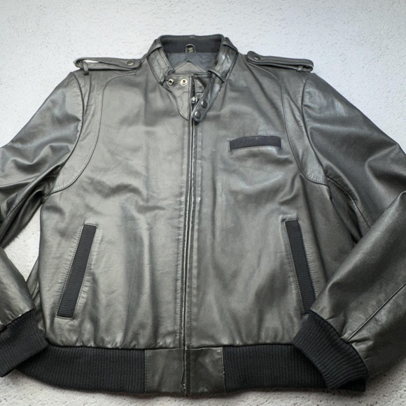 Jackets & Coats | Vintage Cooper Leather Jacket Mens 46 Black Bomber ...